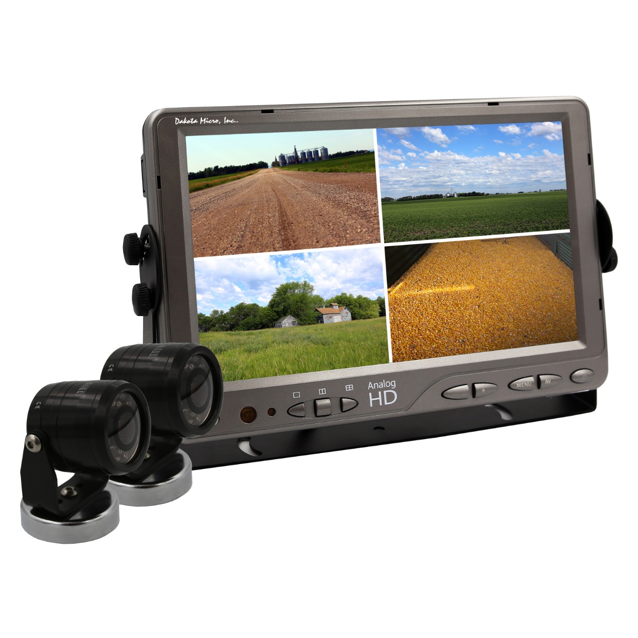 AGCO AgCam AHD 9" Quad Monitor with 2 Cameras and Extension Cables ...