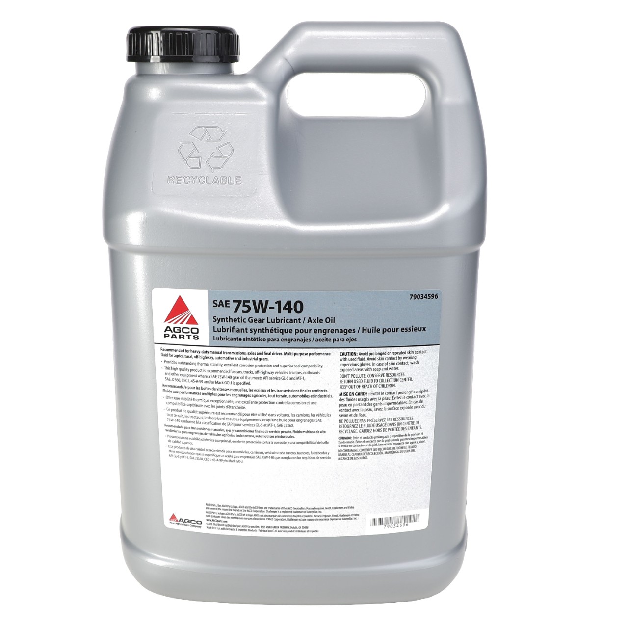 SAE 75W-140 Synthetic Gear Lubricant, 2.5 Gallon | AGCO Parts