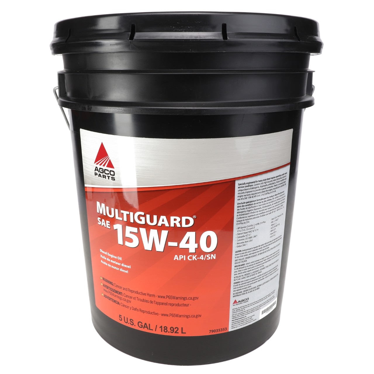 MultiGuard SAE 15W-40 API CK-4, 5 Gallon | AGCO Parts