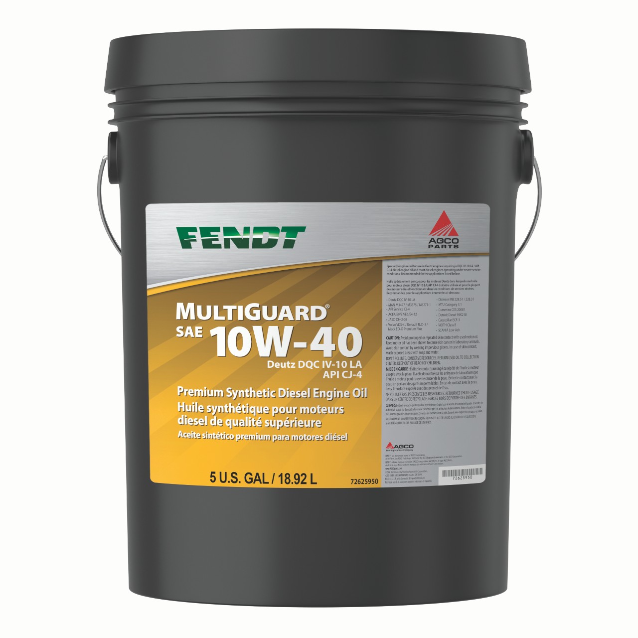 Fendt MultiGuard SAE 10W-40 API CJ-4, 5 Gallon FX991500441 | AGCO Parts