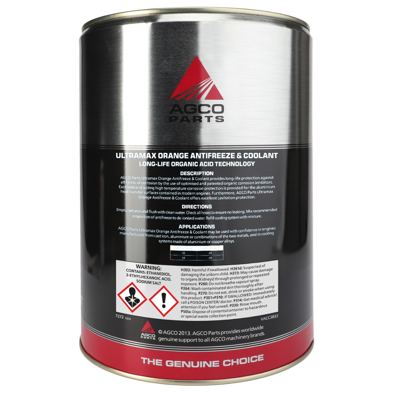 AGCO Parts UltraMax Orange Antifreeze and Coolant 20L VACC3833 | AGCO Parts