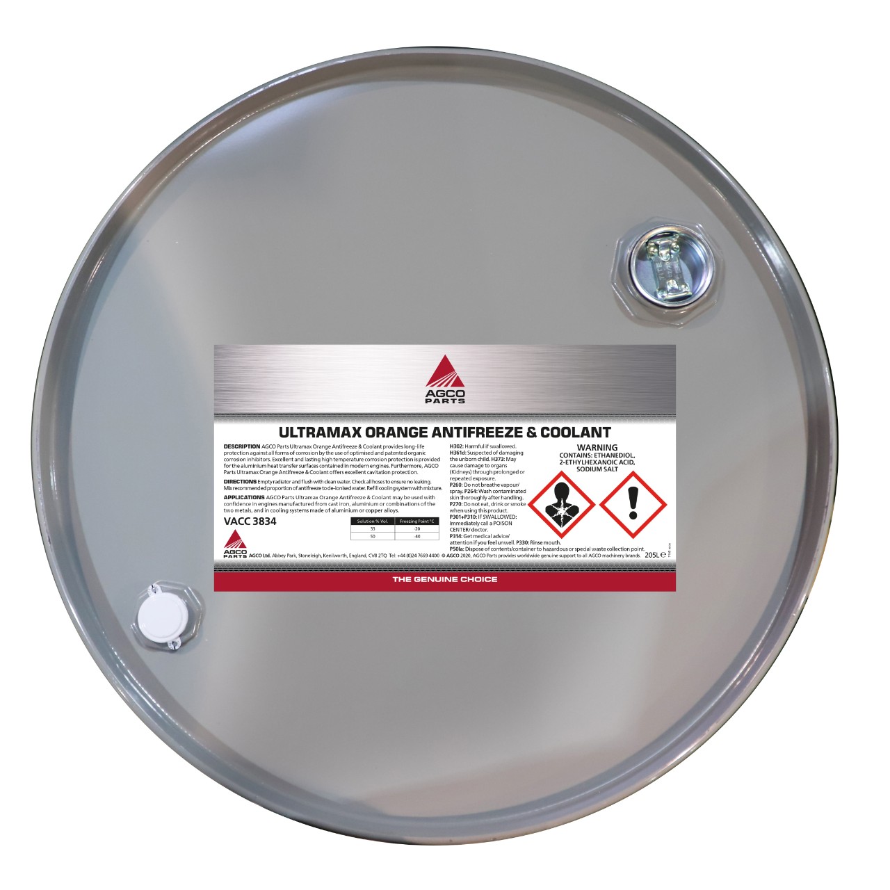 AGCO Parts UltraMax Orange Antifreeze & Coolant 205L VACC3834 | AGCO ...