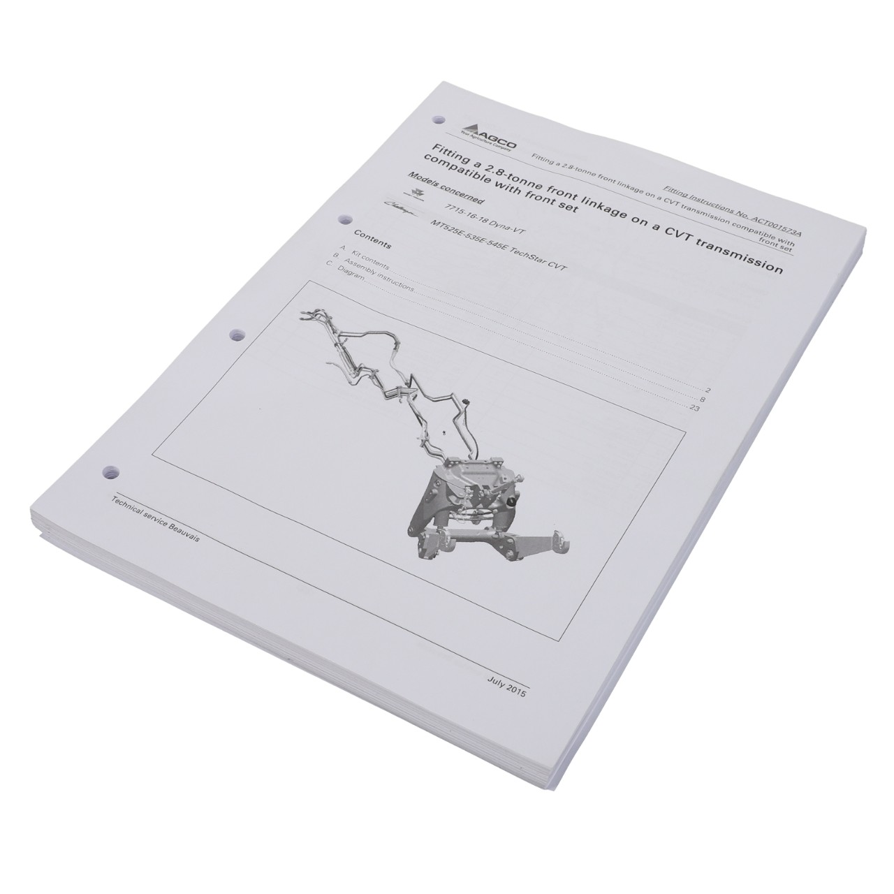 Fitting 2.8 Ton Front Linkage (CVT Transmission) ACT001573A | AGCO Parts