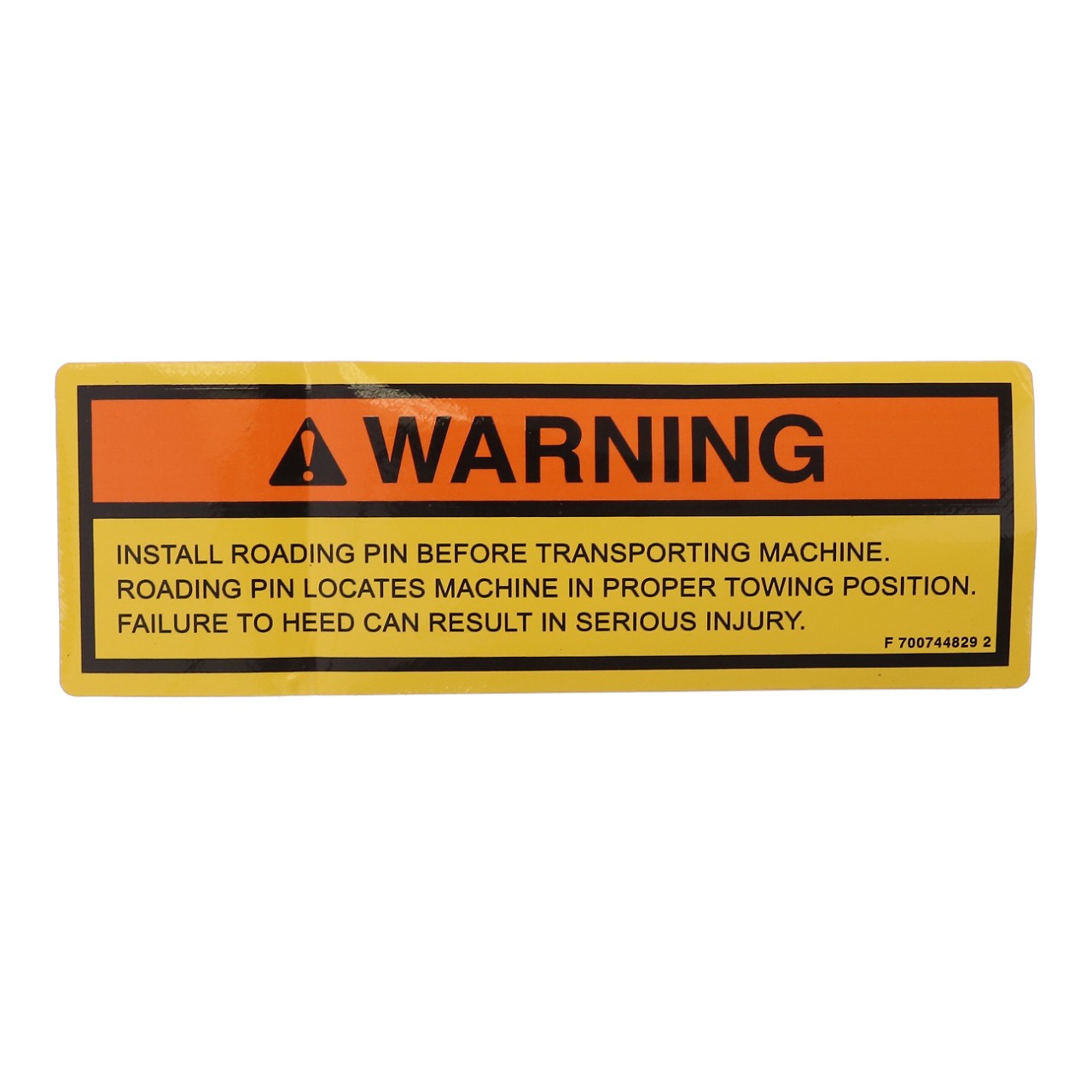 WARNING DECAL, INSTALL LOCK PINS | AGCO Parts